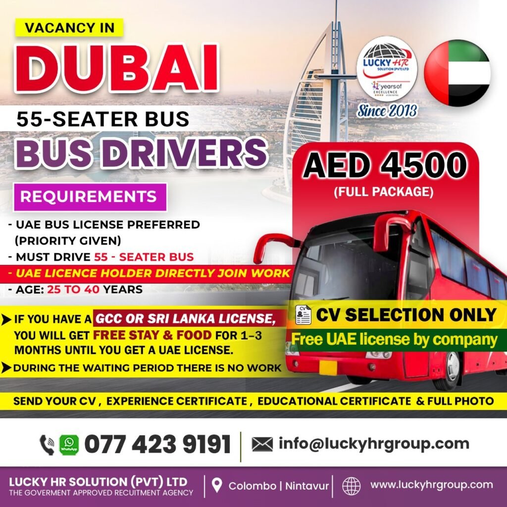 Vacancy in Dubai – Bus Driver – Lucky HR Solution Pvt Ltd
